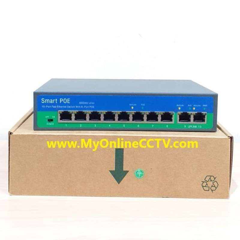 Promo Poe Switch Hub Injector 8 +2 10/100 Port Adaptor Ip Camera Cctv ...