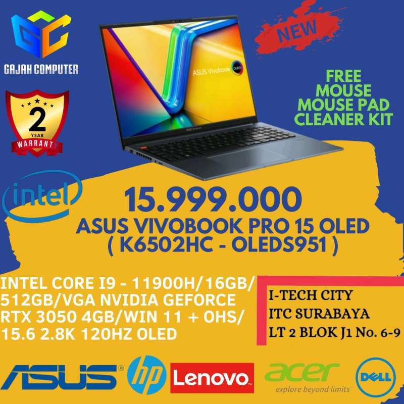 Jual Asus Vivobook Pro 15 Oled (k6502hc - Oleds951) Di Seller Gajah_computer - Kapasan, Kota ...
