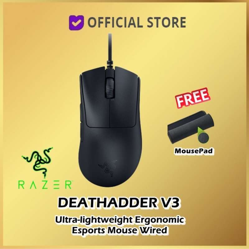 Promo Razer Deathadder V3 Ultra-Lightweight Ergonomic Wired Gaming ...
