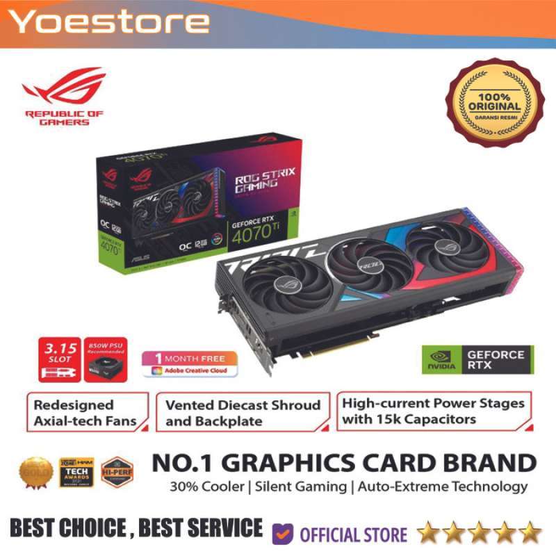 Promo Asus Rog Strix Rtx 4070 Ti Gaming Oc 12Gb Gddr6X Diskon 23% di ...