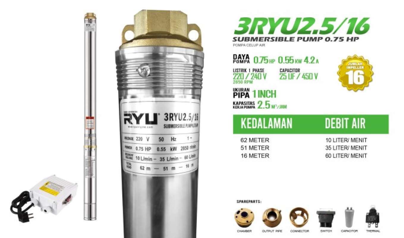 Promo Pompa Satelit/submersible Pump 3ryu2.5 - Ryu Diskon 23% Di Seller Bendeta Store - Kalibata ...