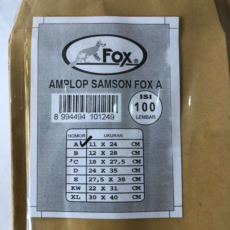 Jual Amplop Coklat 11cm X 24cm (a) Fox (100 Lembar) Olshop Packing Di ...