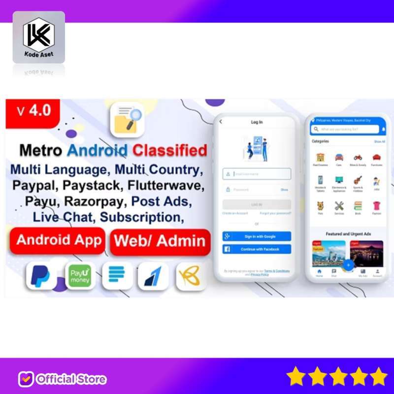 Jual SOURCE CODE APLIKASI METRO ANDROID CLASSIFIED APP | BUY, SELL | PAYMENT GATEWAYS ...