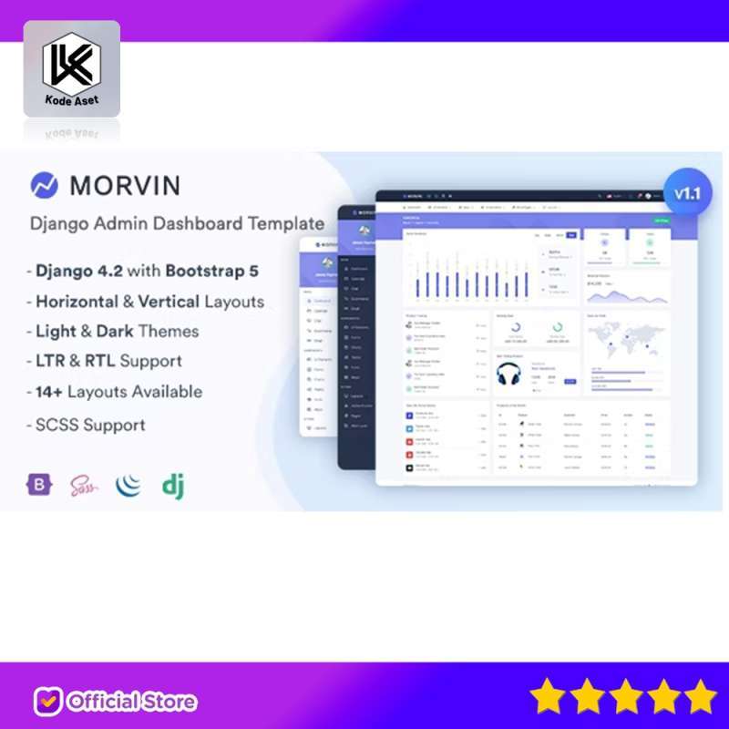 Promo MORVIN - DJANGO ADMIN & DASHBOARD TEMPLATE BY KODEASET Diskon 99% ...