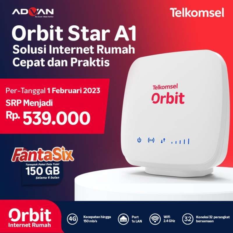 Promo MODEM MIFI WIRELESS ROUTER TELKOMSEL ORBIT STAR A1 FREE PERDANA ...
