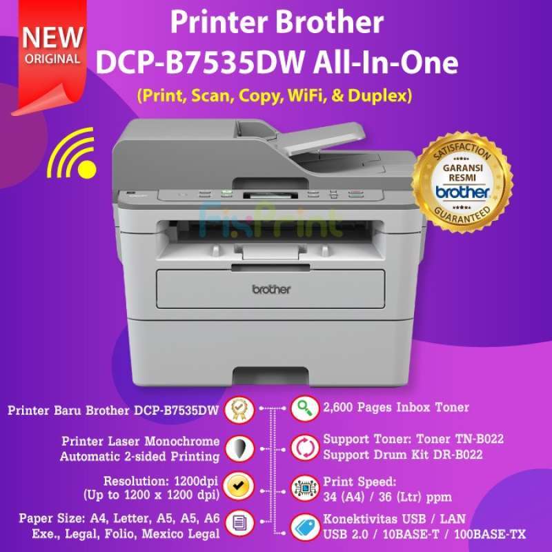 Promo Printer Brother DCP-B7535DW B7535 DW Laser Mono All in One WiFi ...