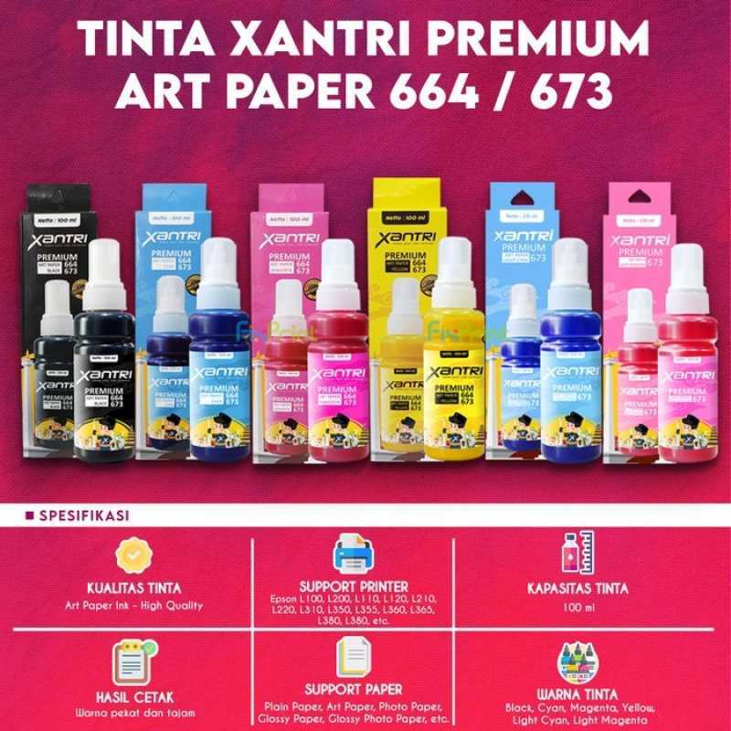Promo Tinta Art Paper Xantri Ink 100ml Refill Printer Epson L120 L121 ...