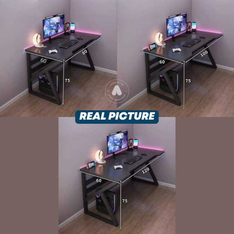 Jual Meja Komputer Pc Laptop Kayu Kokoh Desk Stable Frame With Cable ...