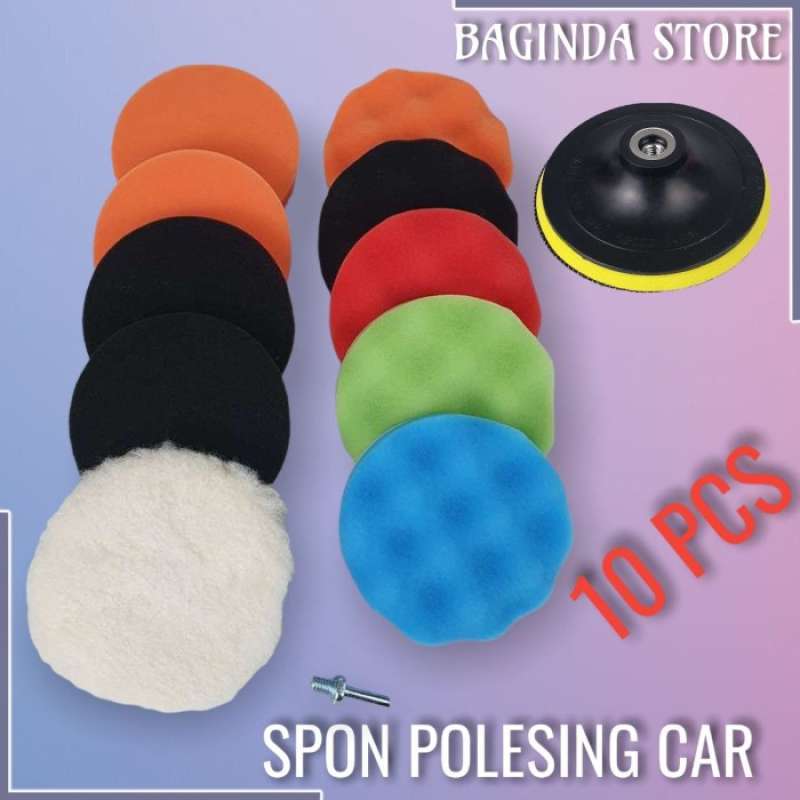 Promo Spons Car Busa Set Sponge Poles Mobil Wax Alat Polish 5 inch 10 ...