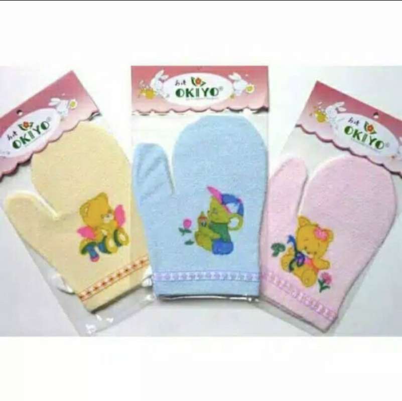 Promo 3 pcs ---Waslap jari baby merk okiyo / waslap mandi jari tangan ...