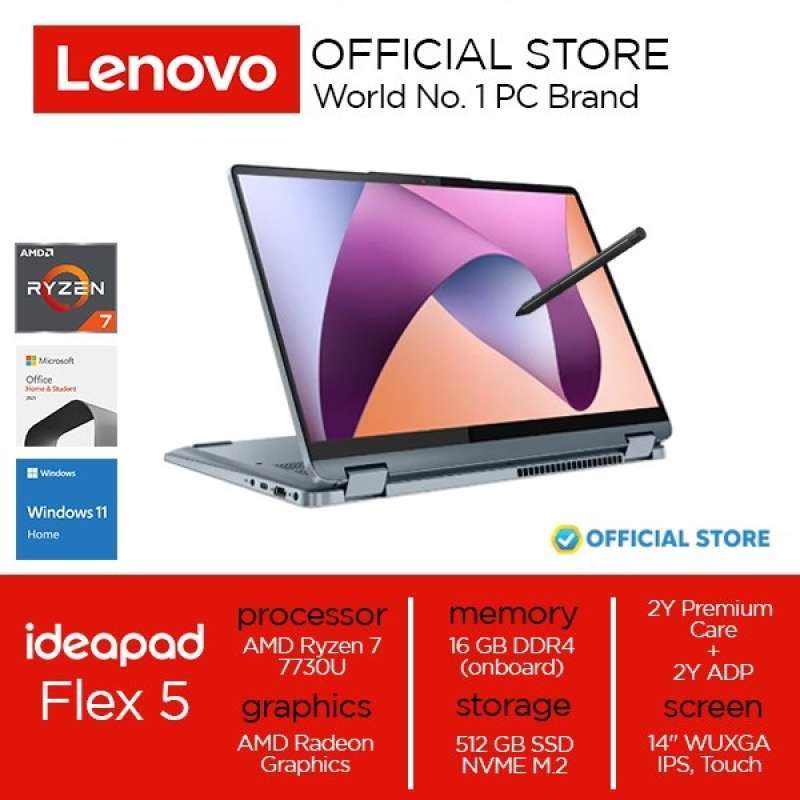 Jual Lenovo Ideapad Flex 5 14abr8 Ryzen 7 7730u 16gb 512gb W11+ohs Di Seller Flixx.id Official ...