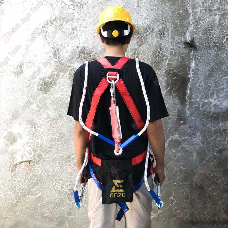 Jual Enzo Absorber Full Body Harness Double Hook Safety Belt Sabuk Di ...