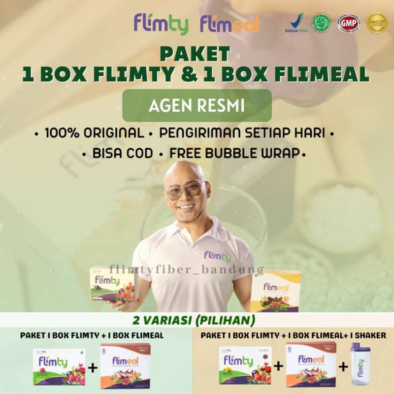Promo Paket 1 Box Flimty Fiber(antioksidan)+ 1box Flimeal + 1 Shaker ...