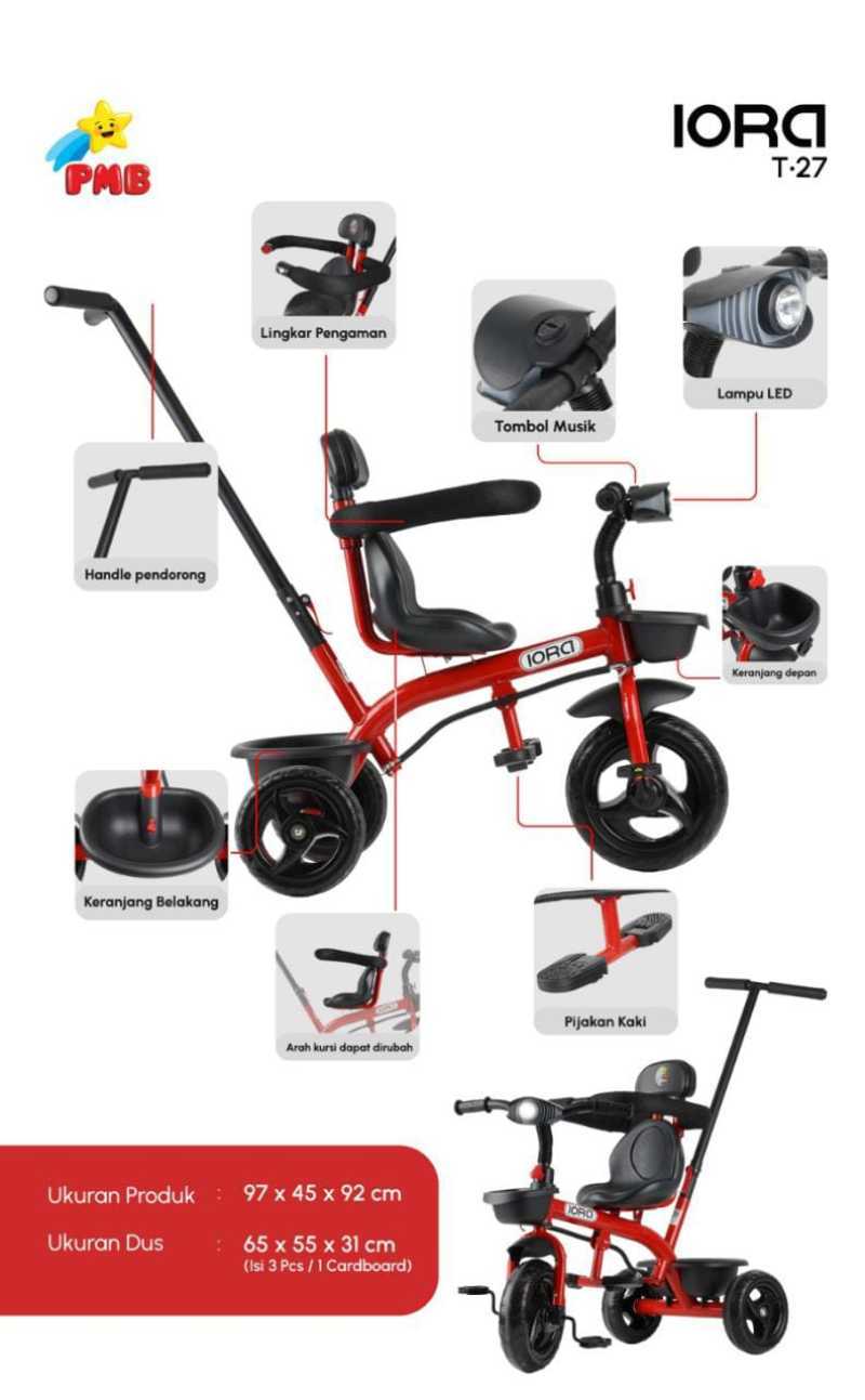 Jual T 27 Tricycle Iora Seri T27 Pmb Sepeda Dorong Anak Di Seller Sinar ...