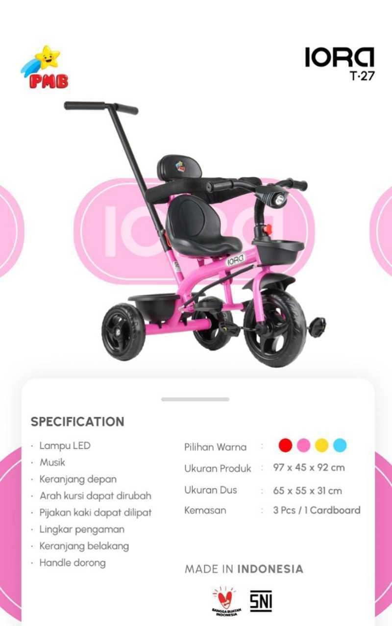 Jual T 27 Tricycle Iora Seri T27 Pmb Sepeda Dorong Anak Di Seller Sinar ...