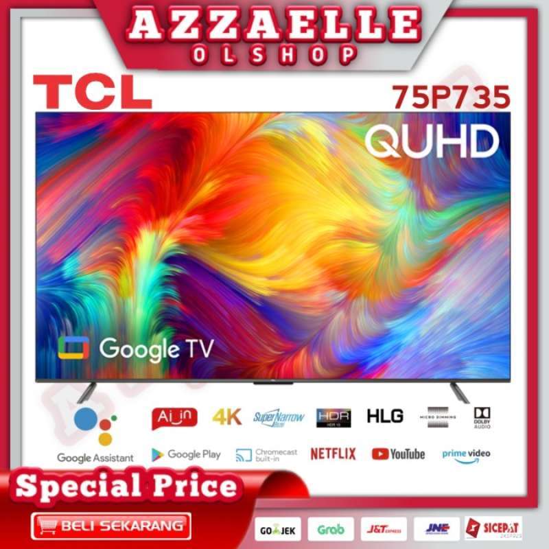 Promo TCL 75 Inch GOOGLE TV HDR 10+ - Dolby Atmos/Vision- HFVC 2.0 ...