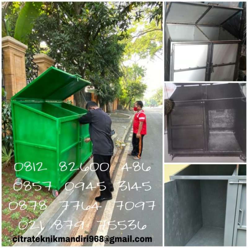 Promo Bak Sampah /container Besi Portable Vol-800liter Diskon 23% Di ...