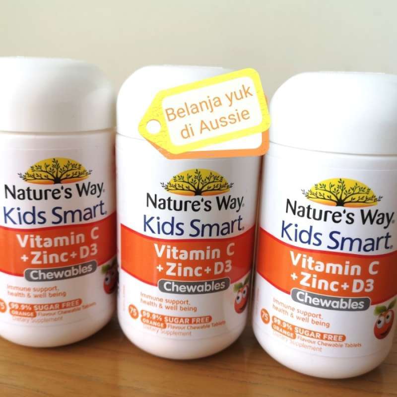 Promo Nature's Way Kids Smart Vitamin C + Zinc + D3 75 Chewable Tablets ...