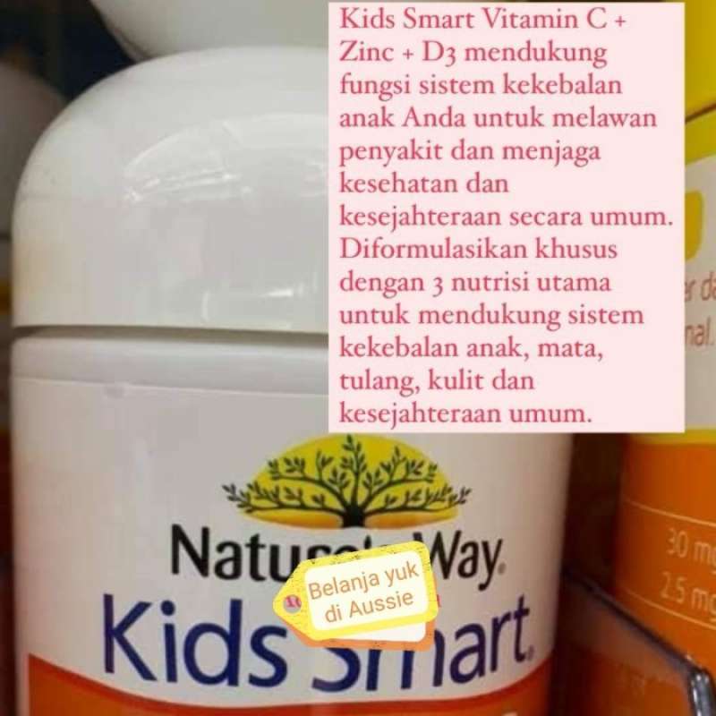 Promo Nature's Way Kids Smart Vitamin C + Zinc + D3 75 Chewable Tablets ...