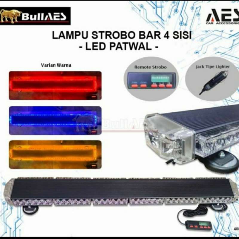 Promo Lampu Strobo Led Bar 4 Sisi I Strobo Rotator Patwal Atap Mobil ...