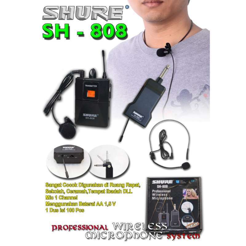 Jual Shure Wireless Microphone Bando Clip On Original, Murah & Diskon ...