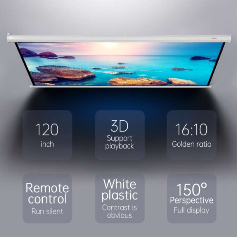 Promo Deli Layar Proyektor Otomatis 120 Inch + Remote E50443-eu Diskon ...