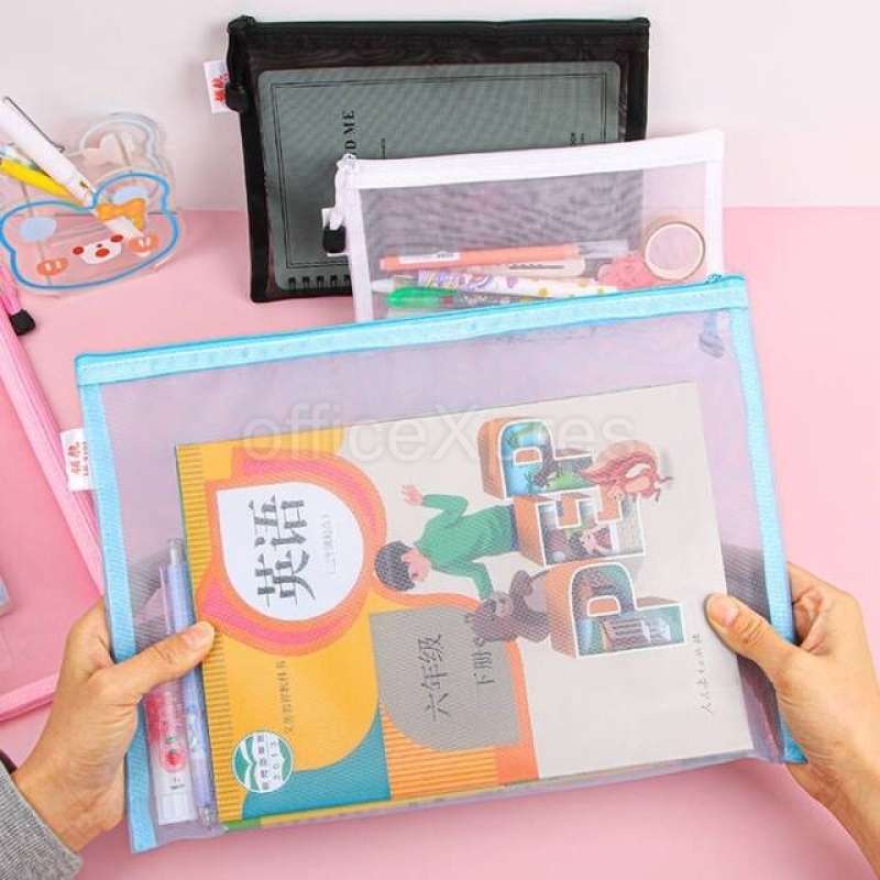 Jual Zipper Bag Tempat Pensil Zipper Map Tas Jaring Resleting