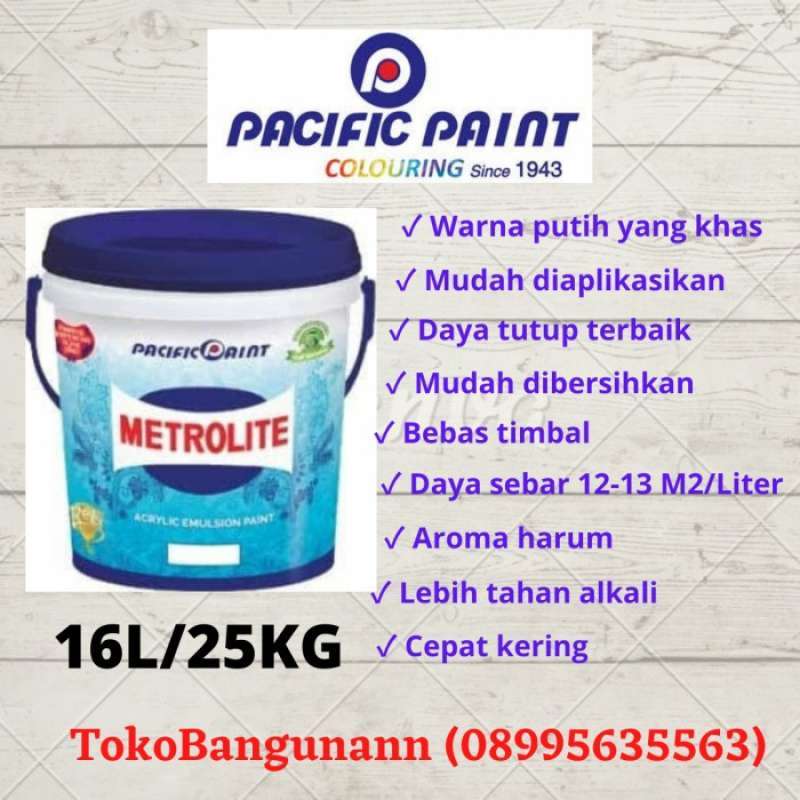 Promo Metrolite 5 Kg 3 Liter Galon Cat Tembok Putih Diskon 23% Di ...