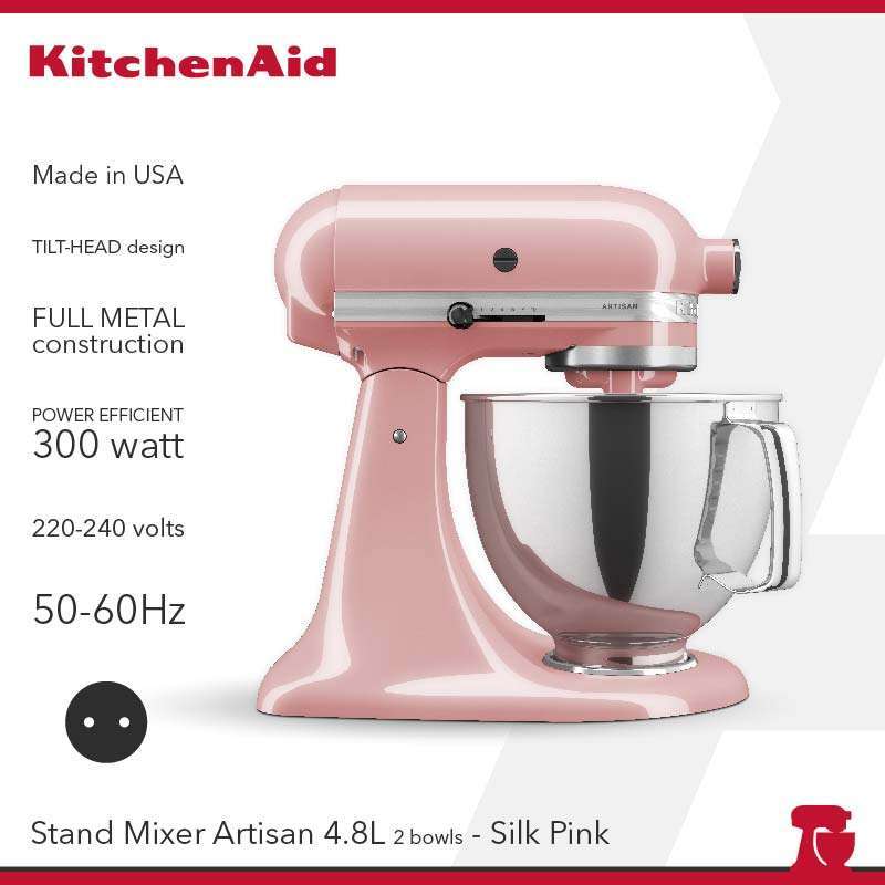 Promo Kitchenaid Stand Mixer Series Artisan 4.8l Silk Pink (2 Bowls ...