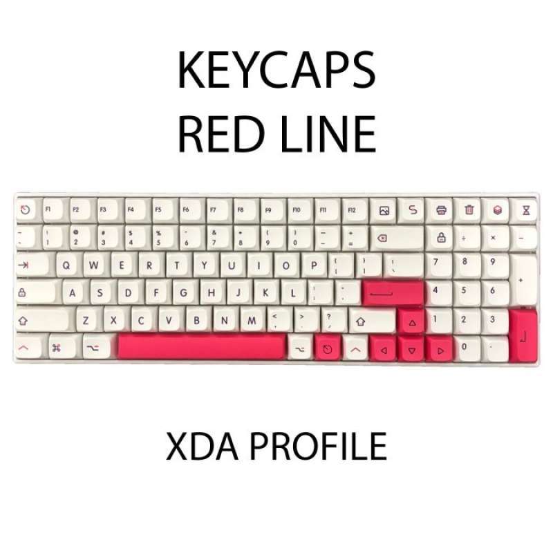 Promo KEYCAPS RED LINE XDA PROFILE SUBLIM SINGLE SHOT MECHANICAL ...