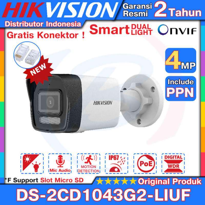 Promo Baru Ipcam Hikvision Ds-2Cd1043G2-Liu 4Mp Outdoor Hybrid Light ...