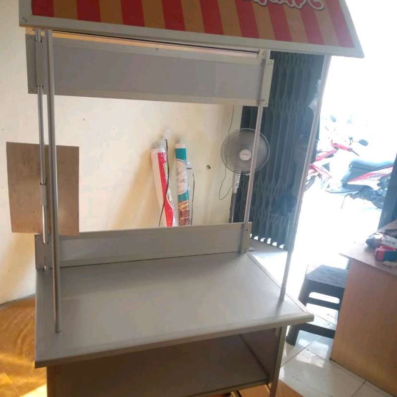 Jual Meja Lipat Gerobak Lipat Dagang Makanan Minuman Dengan Atap Di ...