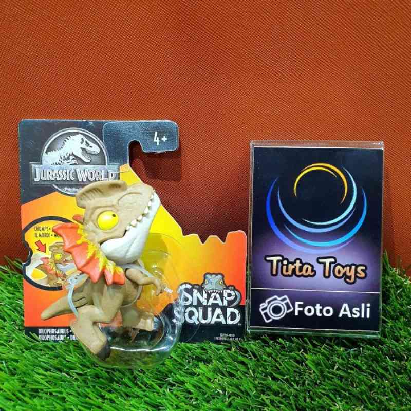 Promo MATTEL SNAP SQUAD WAVE 5 DINO DILOPHOSAURUS COKLAT JURASSIC WORLD ...