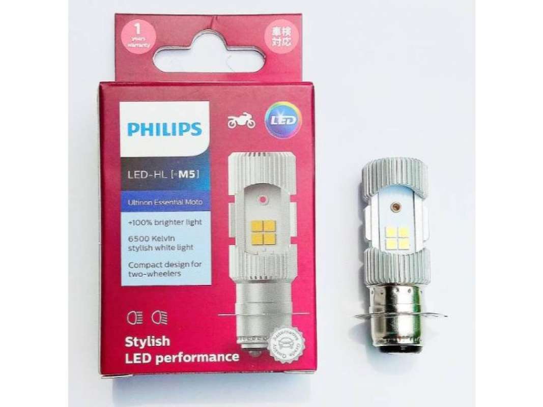 Promo Philips Ultinon Essential Moto Bohlam Led-hl M5 H6 Kaki1 6500k ...