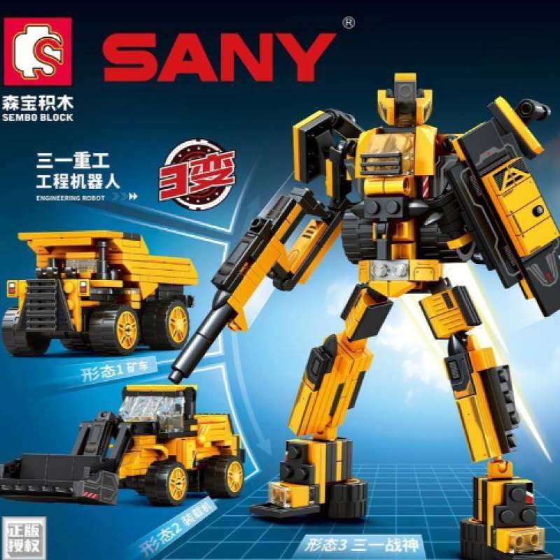 Promo Sembo brick building block 3in1 Transformable Robot dump truck ...