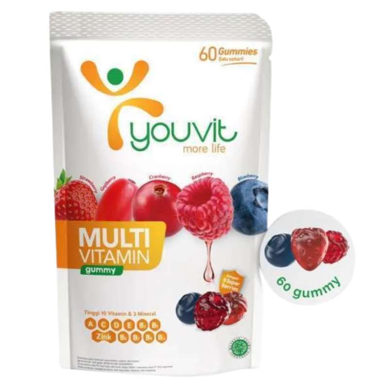 Jual Youvit Multivitamin Dewasa 60 Gummy Jumbo Tablet Vitamin Berry ...
