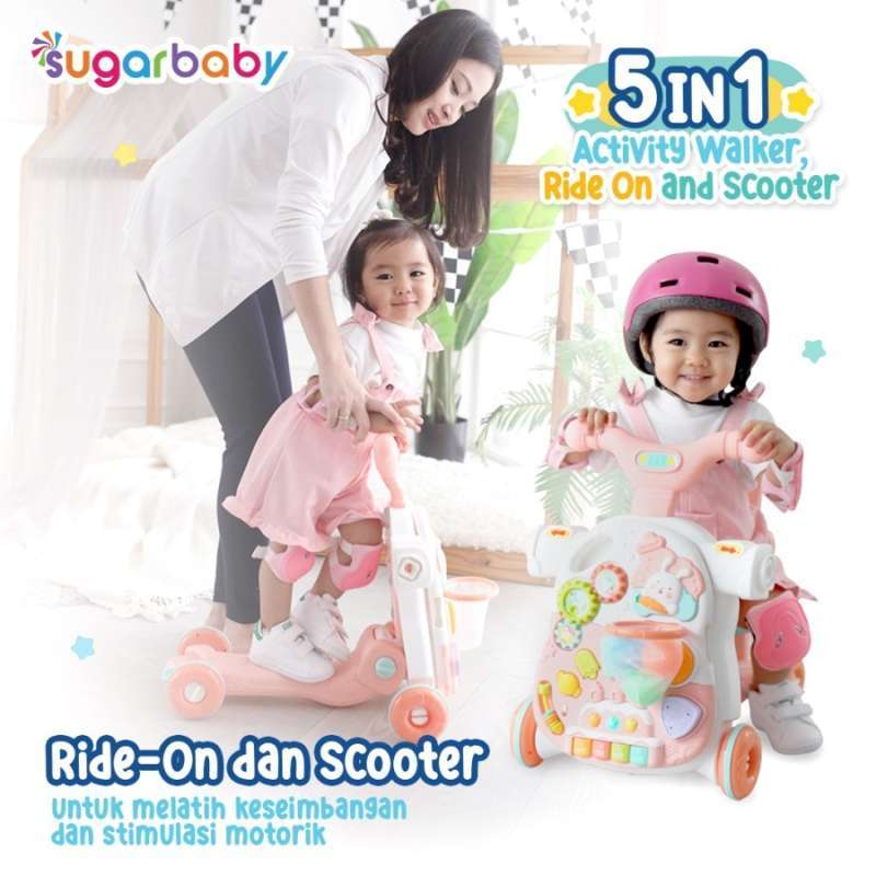 Jual Sugarbaby 5in1 Activity Walker Ride-on Scooter/sugar Baby Push ...