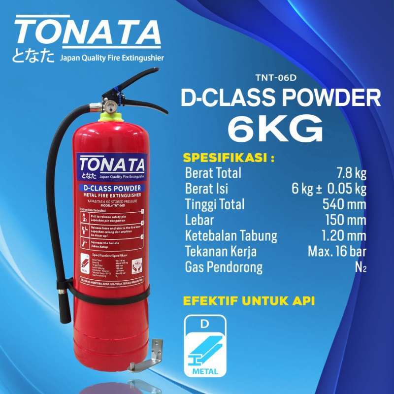 Jual Apar D-class Powder 6 Kg Tonata / Apar 6kg Logam Baterai Di Seller Tonata Safety Official ...