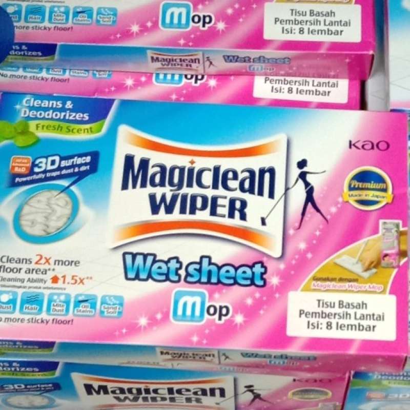 Promo magicclean wiper wet sheet isi 8 lembar/tisu basah pembersih lantai Diskon 33% di Seller ...