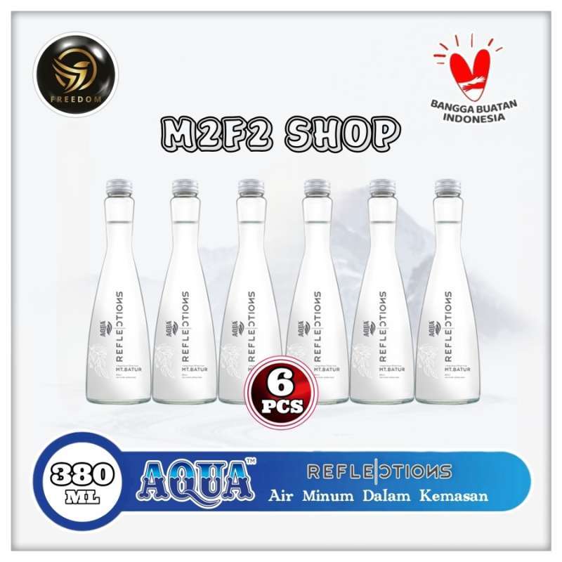 Promo Air Mineral Aqua Reflections Still Botol Kaca - 380 Ml (kemasan 6 ...