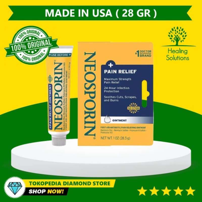 Promo Neosporin Pain Relief Dual Action Ointment 28 Gr, Usa Diskon 33% ...