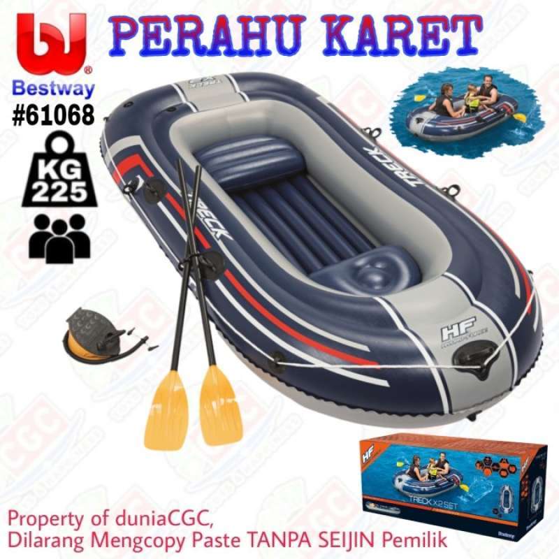 Jual Bestway 61068 Hydro Force Raft Treck X2 Set Perahu Karet 3 Orang ...