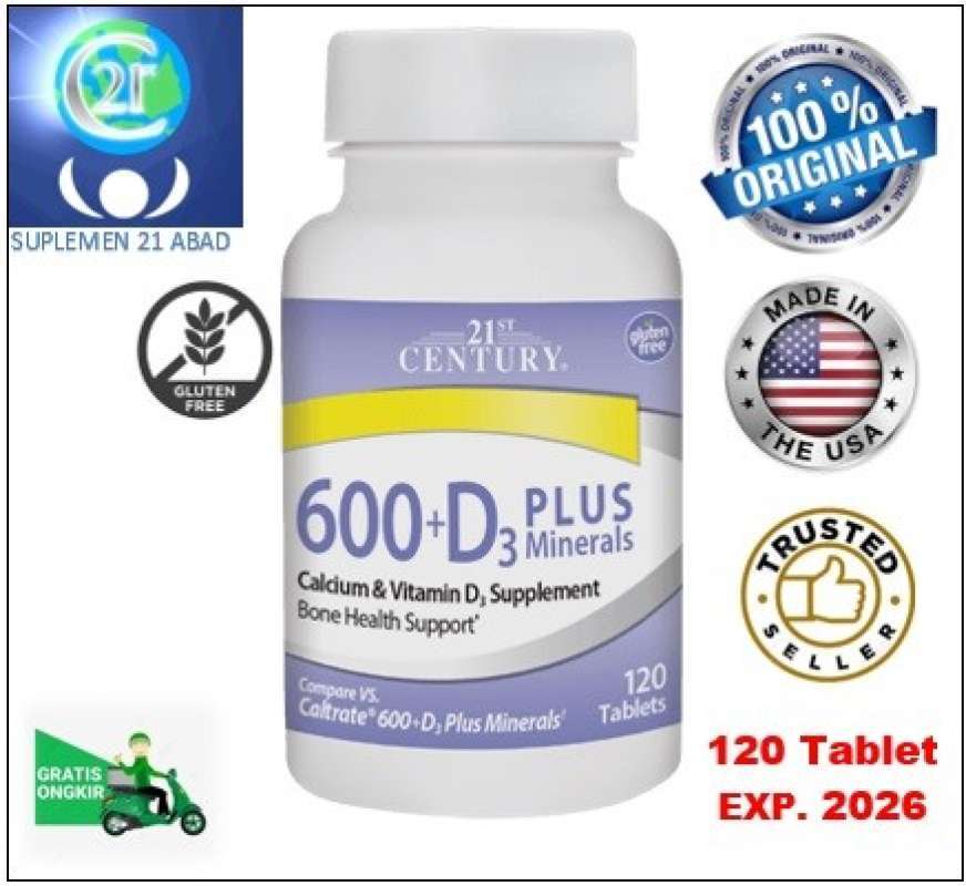 Promo Calcium+magnesium+Zinc+dll +D3 21st century. 120 Tab Diskon 33% ...