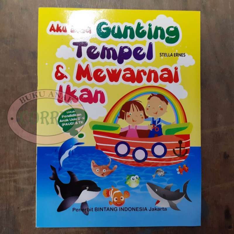 Jual Buku Anak Belajar Gunting Tempel Mewarnai Gambar Ikan Paud Tk ...