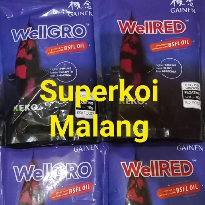 Promo Wellgro Koi Gainen 1KG 1 KG Well Gro Pakan Ikan Pelet Warna Color ...