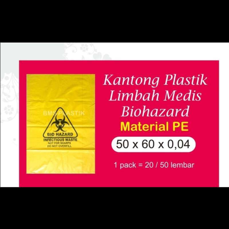 Promo KANTONG PLASTIK LIMBAH MEDIS BIOHAZARD 50X60X04 Diskon 33% di ...