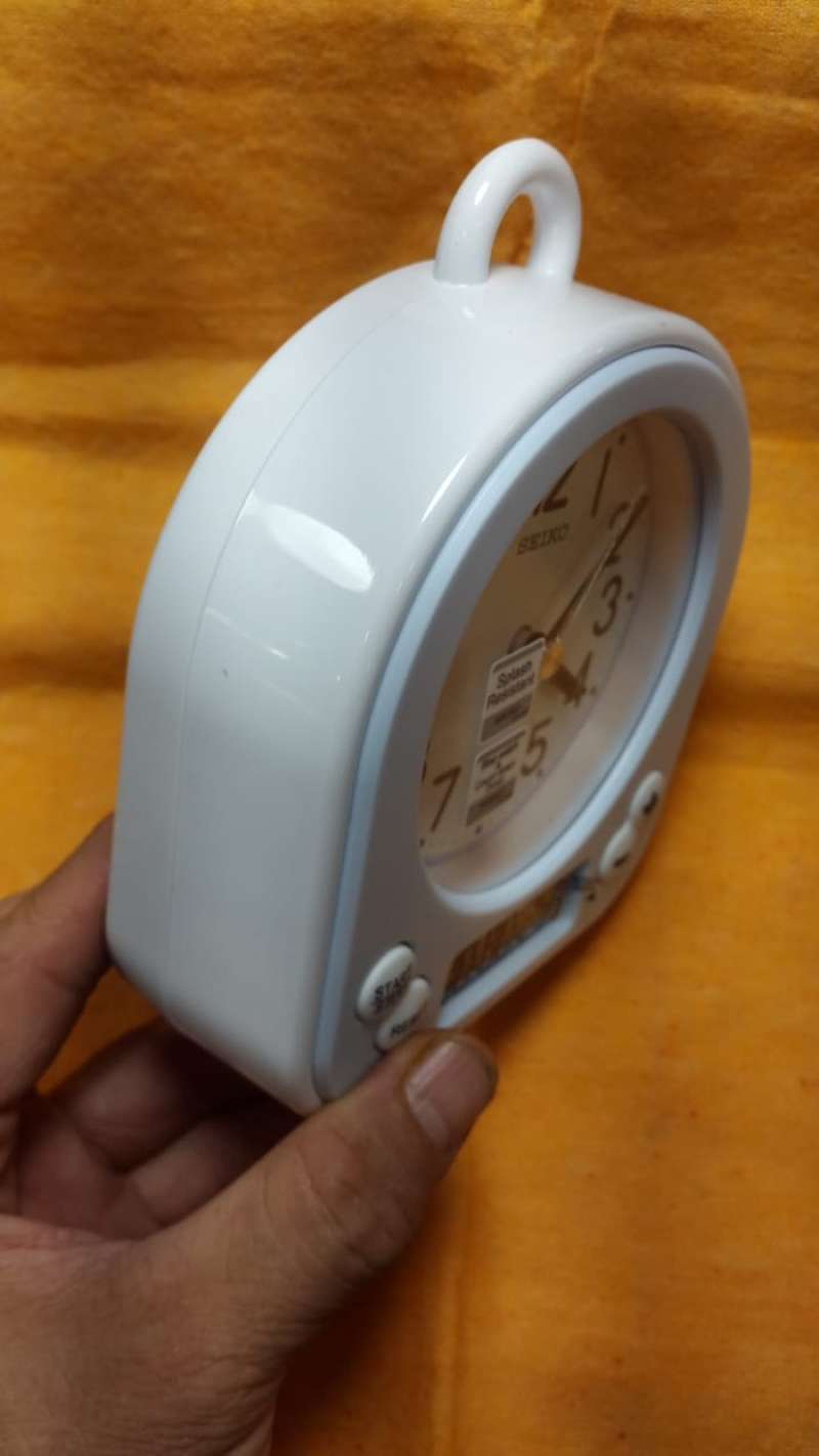 Promo Jam Meja Weker Seiko QHG042L Original Splash Resist Stopwatch ...