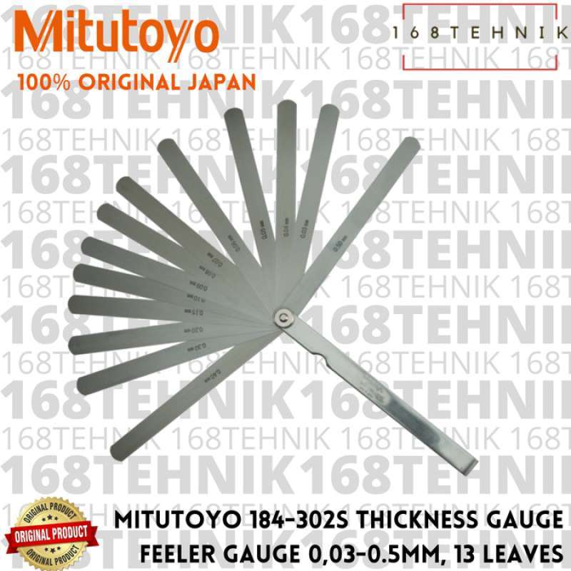Promo MITUTOYO 184-302S THICKNESS GAUGE / FEELER GAUGE 0,03-0.5mm 13 ...