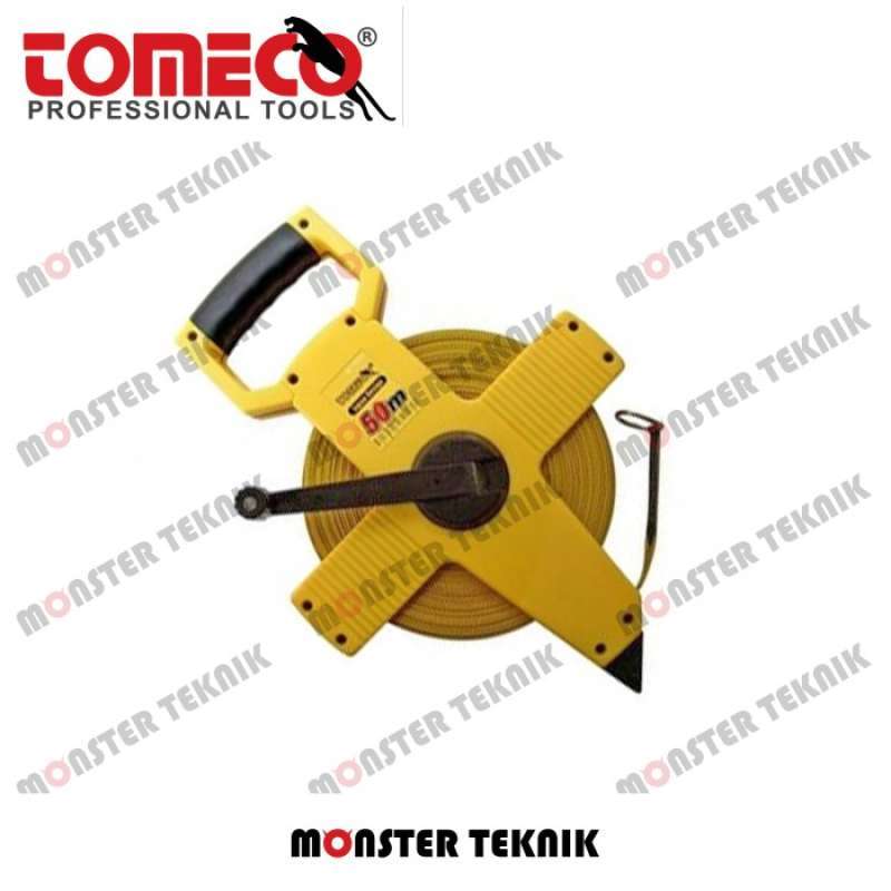 Promo Meteran Roll Tomeco 50 M Pita 12,5 mm gagang Fiberglass Measuring ...