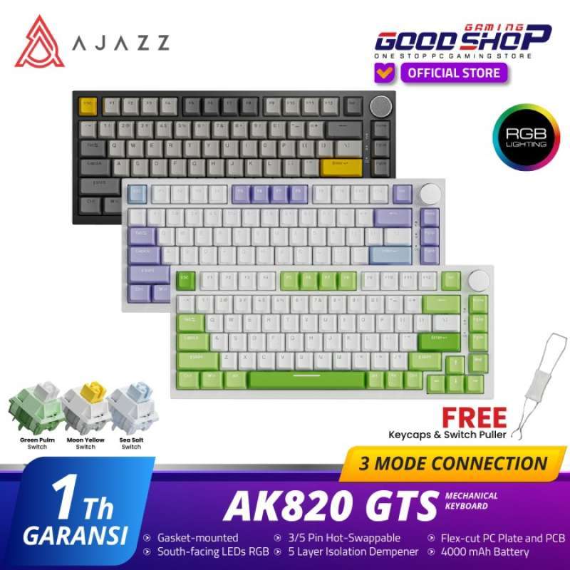 Promo Ajazz Ak820 Gts 75% Gasket Mounted - Mechanical Keyboard Diskon 23% Di Seller Chaughar ...